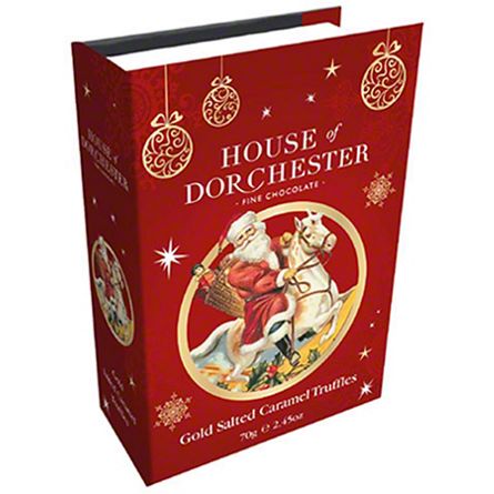 House Of Dorchester Salted Caramel Truffle Santa Red Book Box, 2.45 oz ...