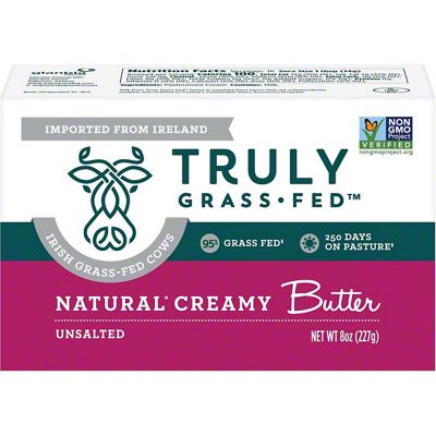 Truly Grass Fed Naturally Creamy Unsalted Butter, 8 oz | Central Market ...