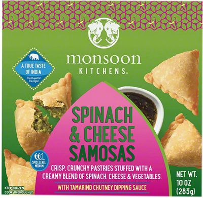 Monsoon Kitchen Spinach Cheese Samosas, 10 oz | Central Market - Really ...