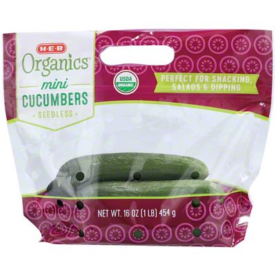 H-E-B Organics Fresh Mini Seedless Cucumbers, 16 oz | Central Market ...