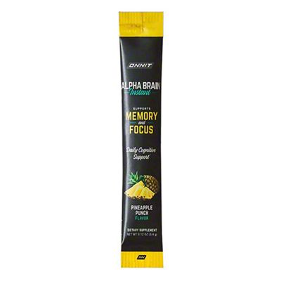 Onnit Alpha Brain Memory & Focus Stick Pack - Pineapple Punch, 0.12 oz ...