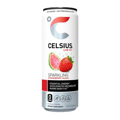 Celsius Live Fit Zero Sugar Sparkling Energy Drink - Strawberry Guava ...