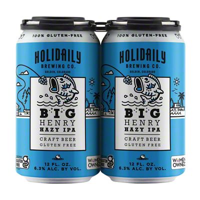 Holidaily Brewing Big Henry Hazy IPA Gluten Free 12 Oz Can, 4 Pk ...