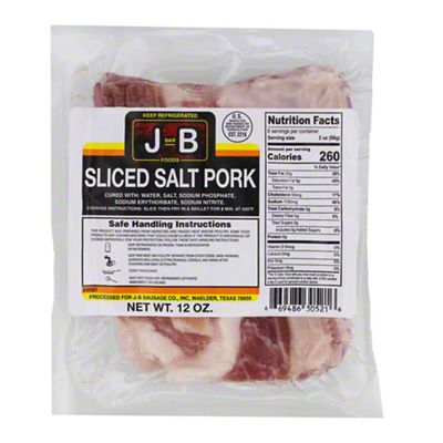 J BAR B FOODS Sliced Salt Pork, 12 oz | Central Market - Really Into Food