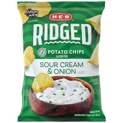 H-E-B Ridged Potato Chips – Sour Cream & Onion, 9 oz | Joe V's Smart ...