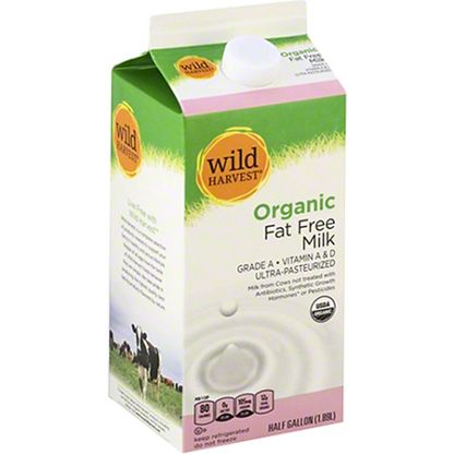 Wild Harvest Organic Fat Free Skim Milk, 1/2 Gal – Central Market