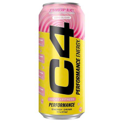C4 Performance Zero Sugar Energy Drink - Strawberry Blast, 16 oz | Joe ...