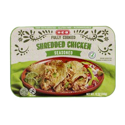 H-E-B Fully Cooked Seasoned Shredded Chicken, 12 oz | Central Market ...