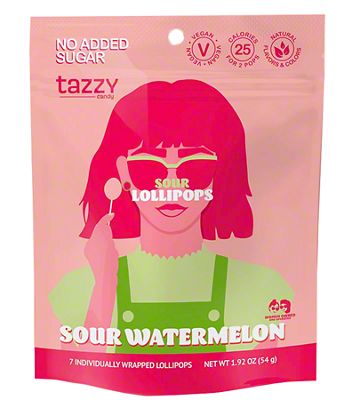 Tazzy Candy Sour Watermelon Lollipops, ea | Central Market - Really ...