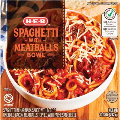 H-E-B Spaghetti & Meatballs Bowl Frozen Meal, 10.3 oz | Central Market ...
