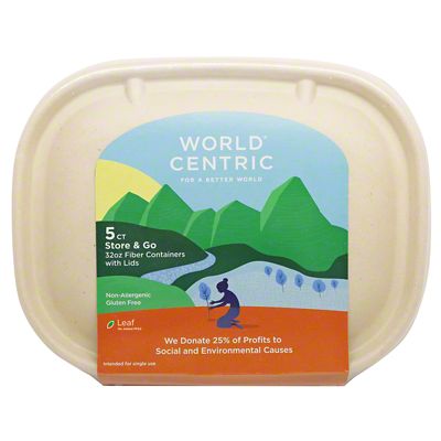World Centric 32 Ounce Fiber Containers & Lids, 5 ct | Central Market ...