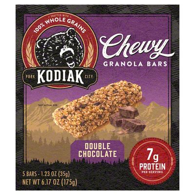 Kodiak Cakes 7g Protein Chewy Granola Bars - Double Chocolate, 5 ct ...
