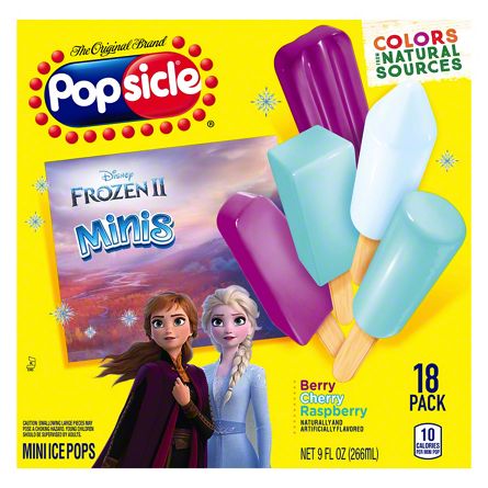 Popsicle Disney Frozen Minis Berry, Cherry and Raspberry Variety, 18 ct ...