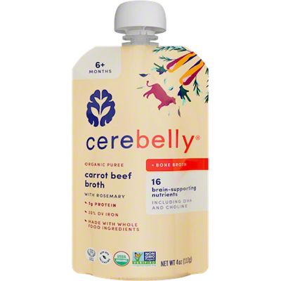 Cerebelly Organic Carrot Beef Broth With Rosemary Baby Puree, 4 oz ...