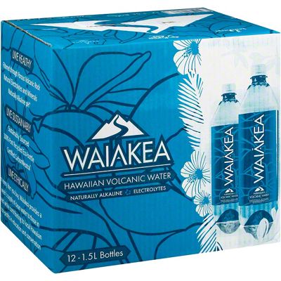 Waiākea Hawaiian Volcanic Natural Alkaline Water 12 pk Bottles, 50.7 oz ...