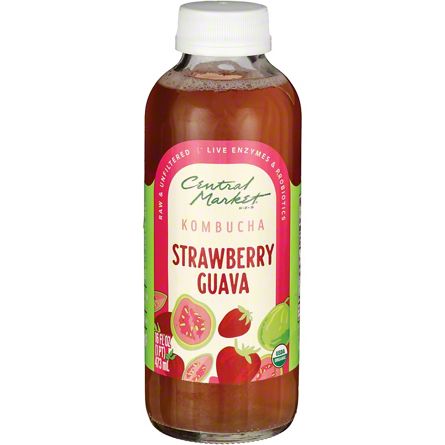 Central Market Organic Kombucha - Strawberry Guava, 16 oz | Central ...