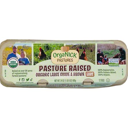 Organick Pastures Pasture Raised Large Brown Eggs, 12 ct | Central ...
