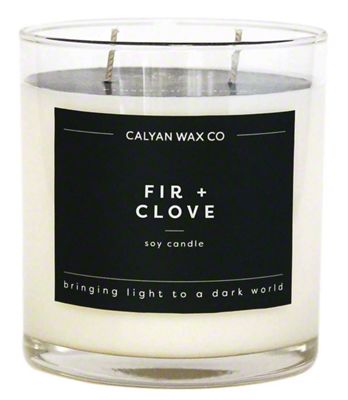 Calyan Wax Co. Fir + Clove Clear Glass Tumbler Soy Candle, 8.8 oz ...