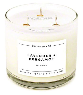 Calyan Wax Co. Lavender Bergamot 3 Wick Glass Tumbler Candle, 15 oz ...