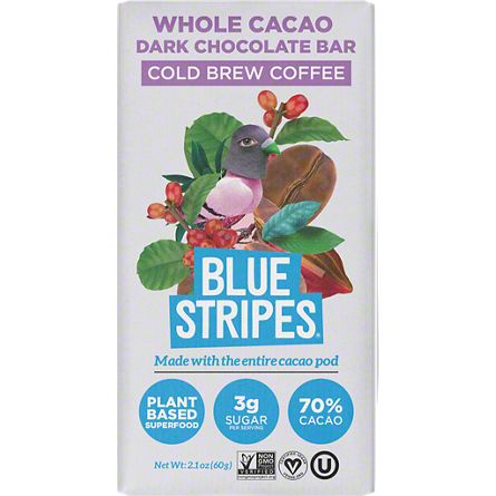 Blue Stripes Cold Brew Coffee Dark Chocolate Bar, 2.1 oz | Central ...