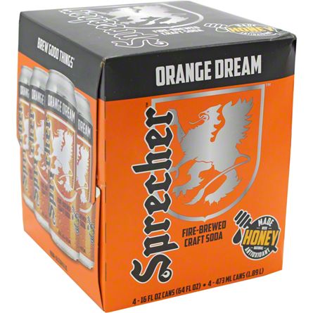 Sprecher Craft Brewed Orange Dream Soda 16 oz Cans, 4 pk | Central ...