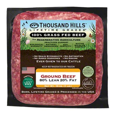 Thousand Hills 80% Lean Grass Fed Ground Beef, 16 oz | Central Market ...