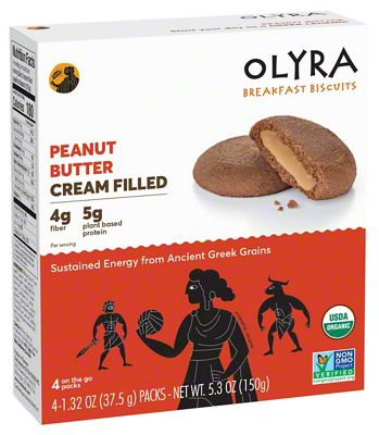 Olyra Peanut Butter Cream Filled Breakfast Biscuits 2 Count Packs, 4 pk ...