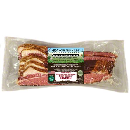 Thousand Hills Lifetime Grazed Uncured Beef Brisket Bacon, 8 oz ...