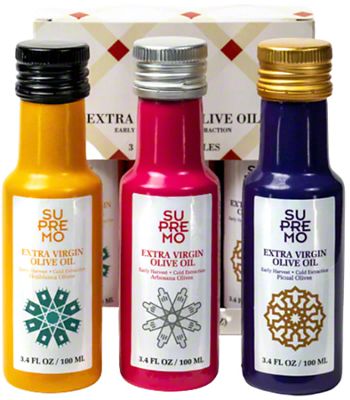 Supremo Extra Virgin Olive Oil 100 mL Bottle Variety Back, 3 pk ...