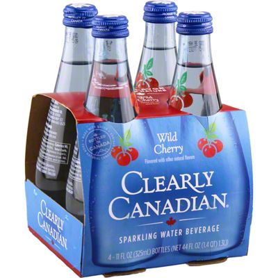 Clearly Canadian Wild Cherry Sparkling Water 4 pk Glass Bottles, 11 oz | Central Market - Really ...