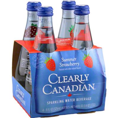 Clearly Canadian Summer Strawberry Sparkling Water 4 pk Glass Bottles, 11 oz | Central Market ...