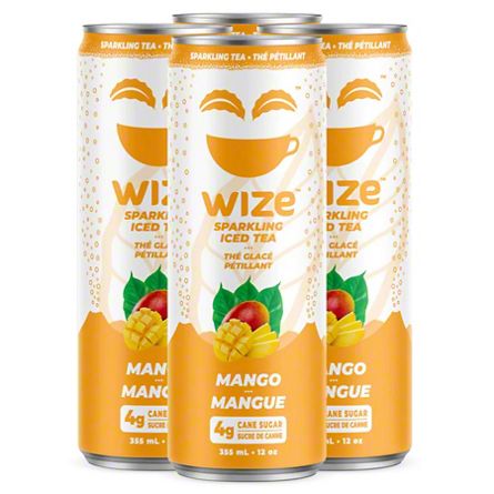 Wize Tea Sparkling Mango Iced Tea 12 oz Cans, 4 pk | Central Market ...