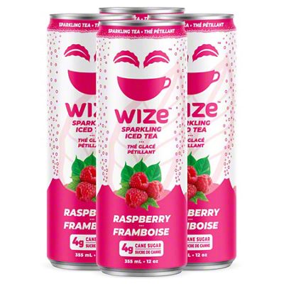 Wize Tea Sparkling Raspberry Tea 12 oz Cans, 4 pk | Central Market ...