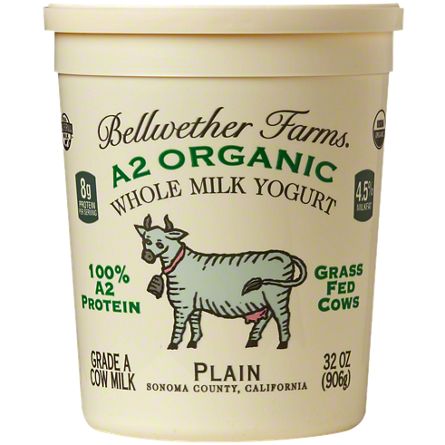 Bellwether Farms A2 Organic Plain Whole Milk Yogurt, 32 oz | Central ...