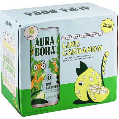 Aura Bora Lime Cardamom Herbal Sparkling Water 12 oz Cans, 6 pk ...