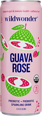 Wildwonder Guava Rose Prebiotic + Probiotic Sparkling Drink, 12 oz ...
