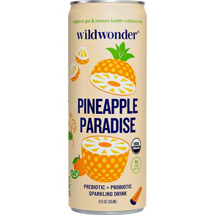 Wildwonder Pineapple Paradise Prebiotic + Probiotic Sparkling Drink, 12 ...