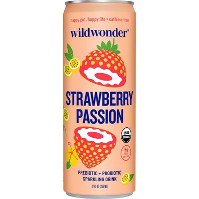 Wildwonder Strawberry Passion Prebiotic + Probiotic Sparkling Drink, 12 oz | Central Market ...