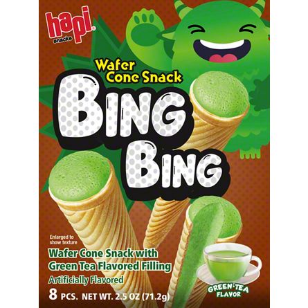 Hapi Snacks Bing Bing Green Tea Cone Snack, 8 ct | Central Market ...