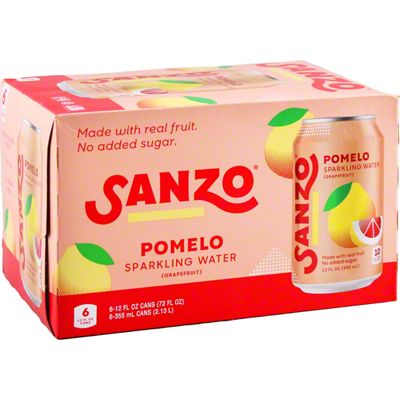 Sanzo Pomelo Sparkling Water 6 pk Cans, 12 oz | Central Market - Really Into Food