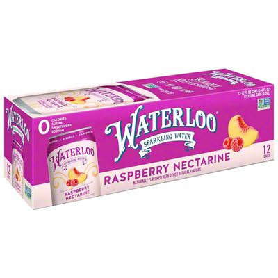 Waterloo Raspberry Nectarine Sparkling Water 12 oz Cans, 12 pk ...