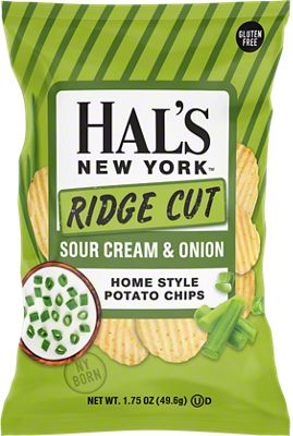 Hal's New York Sour Cream & Onion Ridge Cut Potato Chips, 1.75 oz ...