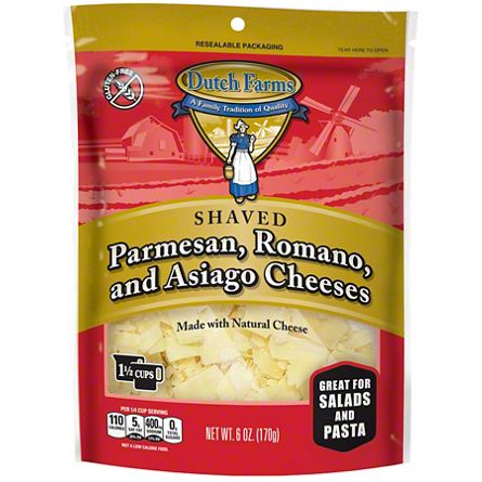Dutch Farms Shaved Parmesan, Romano & Asiago Cheeses, 6 oz | Central ...