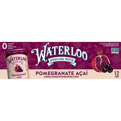 Waterloo Pomegranate Acai Sparkling Water 12 pk Cans, 12 oz | Central Market - Really Into Food