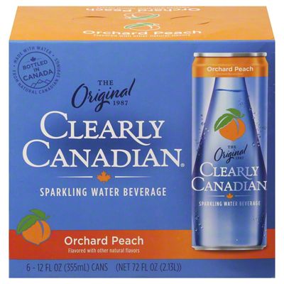 Clearly Canadian Orchard Peach Sparkling Water 6 pk Cans, 12 oz ...