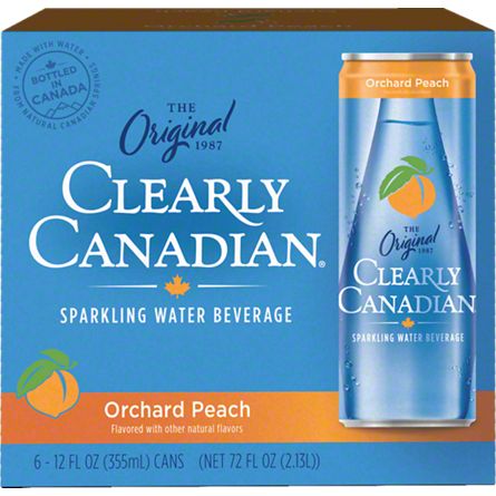 Clearly Canadian Orchard Peach Sparkling Water 12 oz Cans, 6 pk | Central Market - Really Into Food