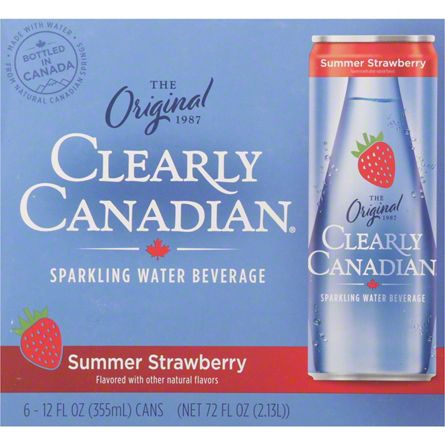Clearly Canadian Summer Strawberry Sparkling Water 6 pk Cans, 12 oz ...