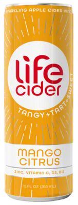 Life Cider Mango Citrus Sparkling Apple Cider Vinegar Beverage, 12 oz ...