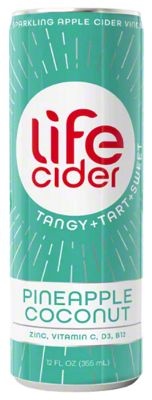 Life Cider Pineapple Coconut Sparkling Apple Cider Vinegar Beverage, 12 ...
