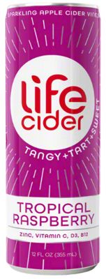 Life Cider Tropical Raspberry Sparkling Apple Cider Vinegar Beverage ...